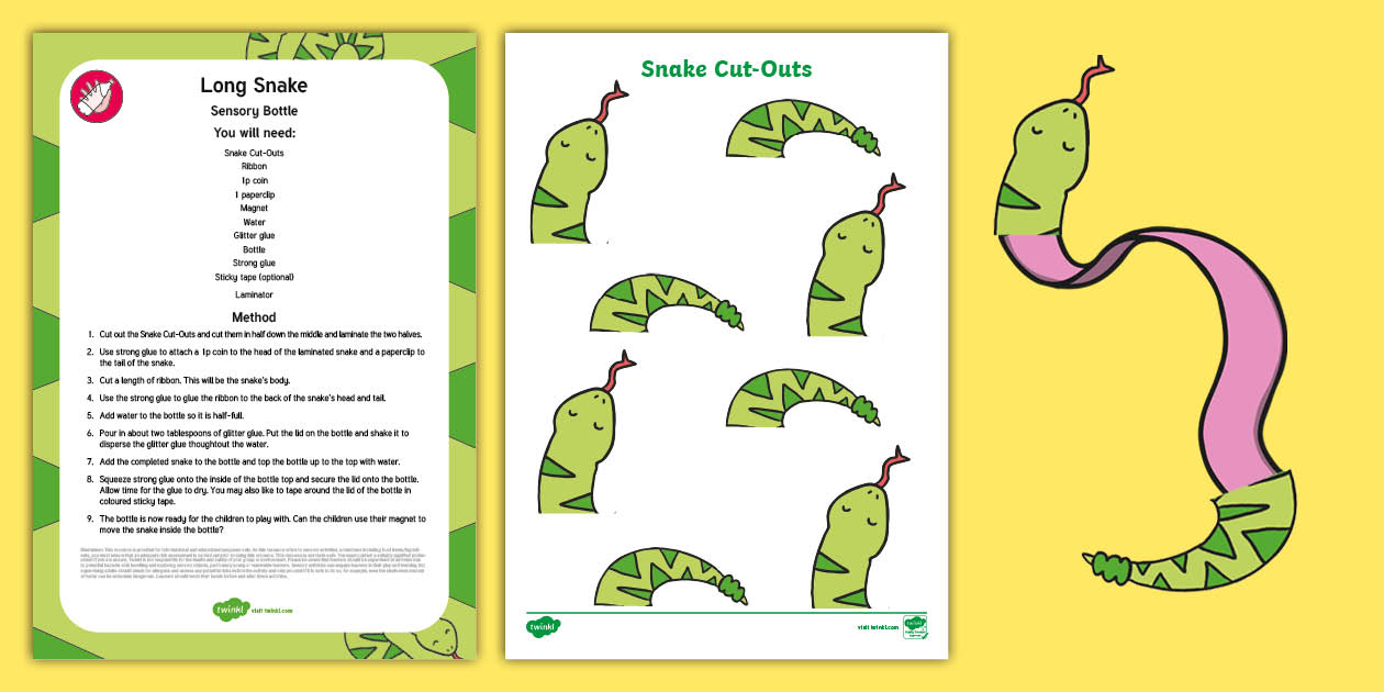 Peek-a-Boo Snakes Sensory Bottle | Twinkl (teacher made)