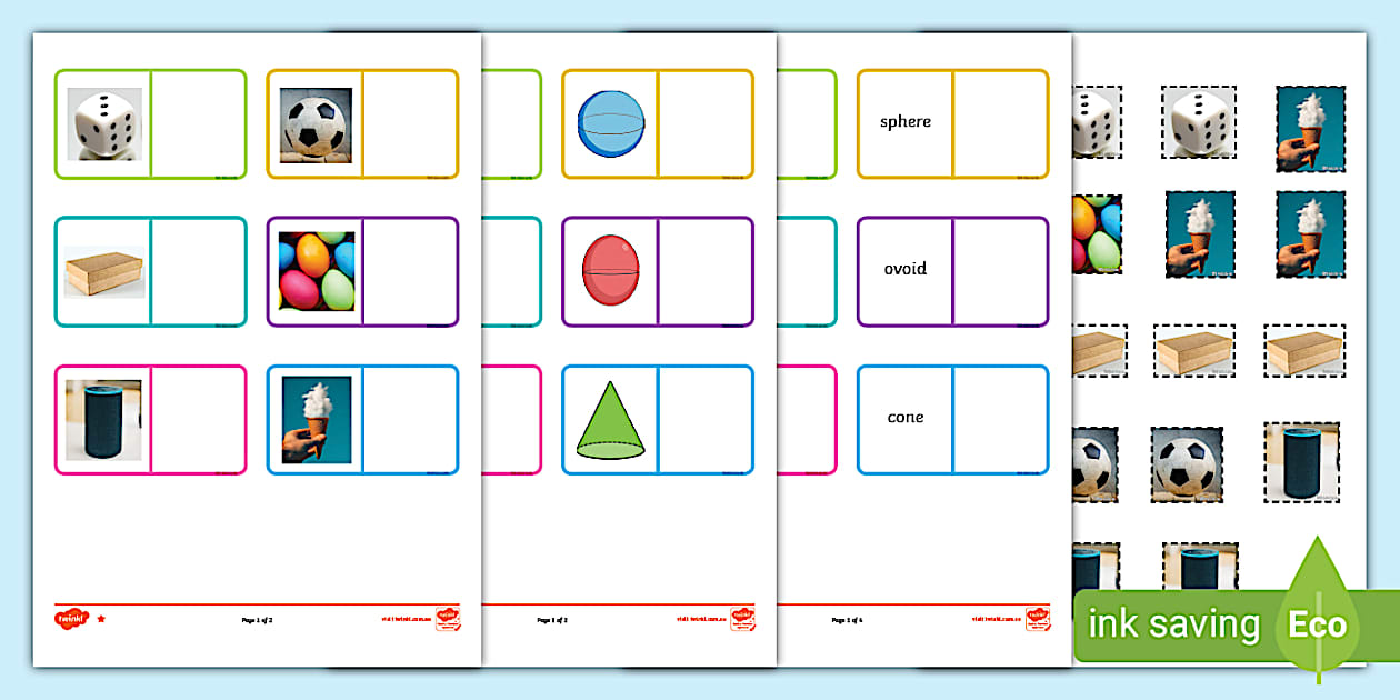 3D Shapes Differentiated Matching Activity (teacher made)