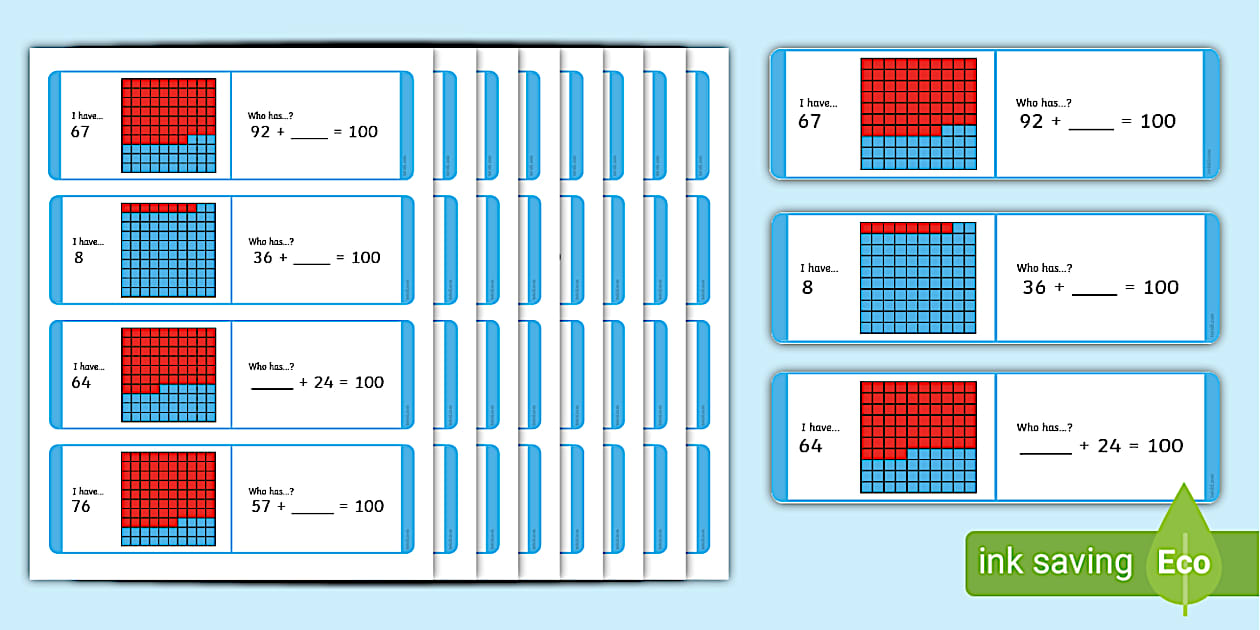 👉 Maths Number Bonds to 100 Loop Cards - Twinkl Primary