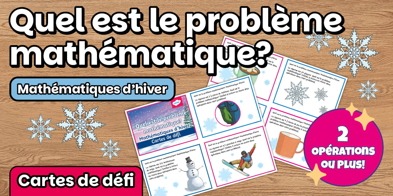Winter Math Challenge Cards - French