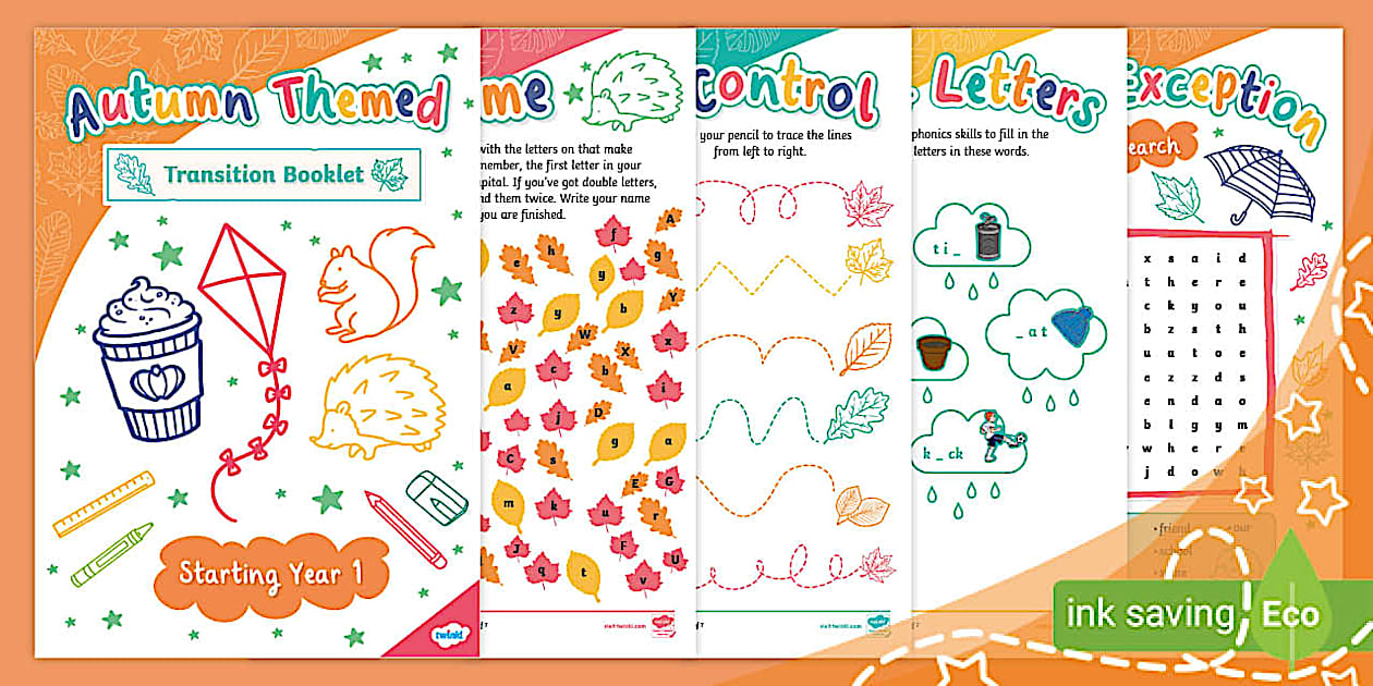 Autumn-Themed Transition Booklet - Starting Year 1 - Twinkl