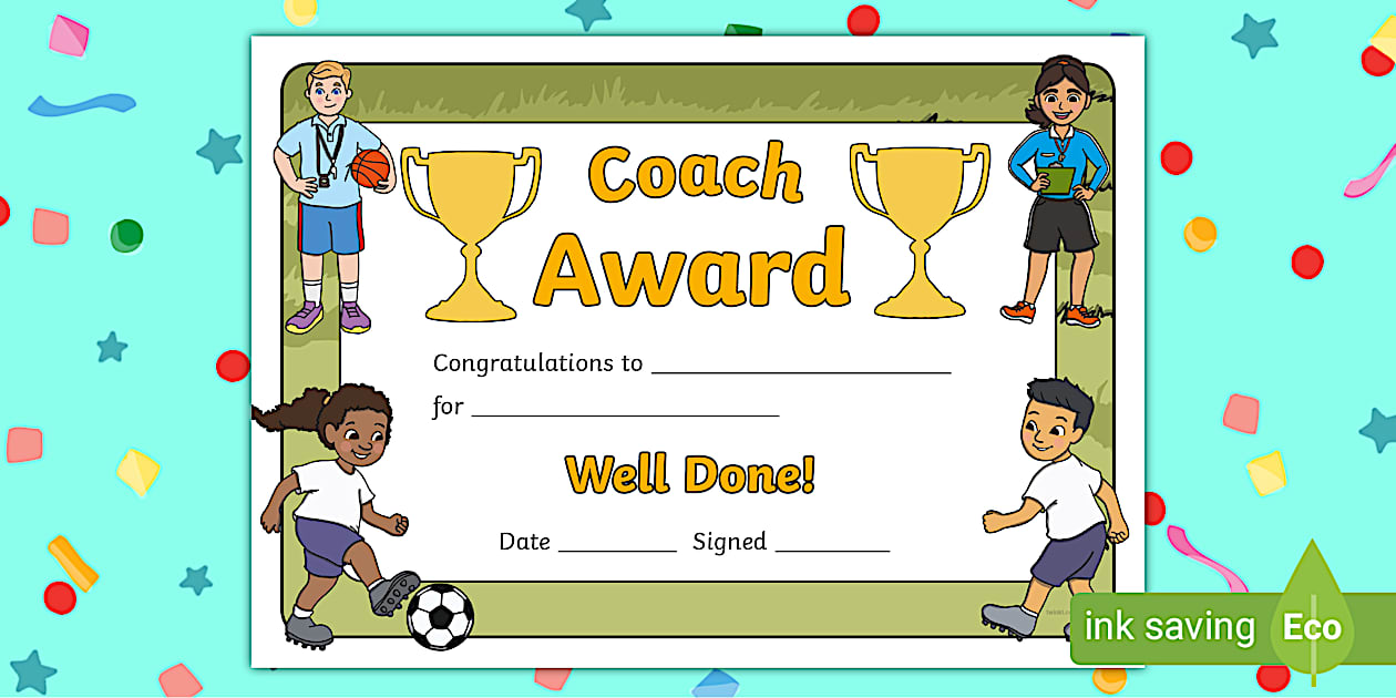 Free Coach Award Certificate Template for Kids: Download!