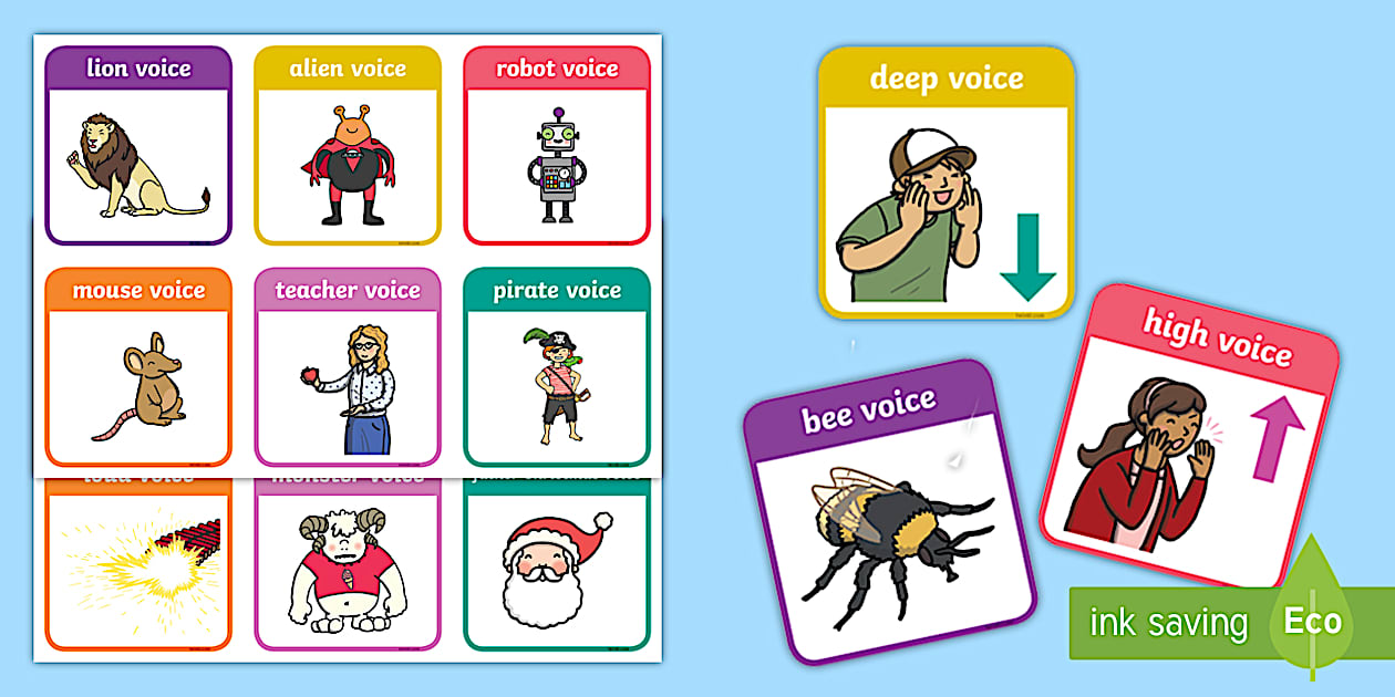 Silly Voices Activity Cards (teacher made) - Twinkl