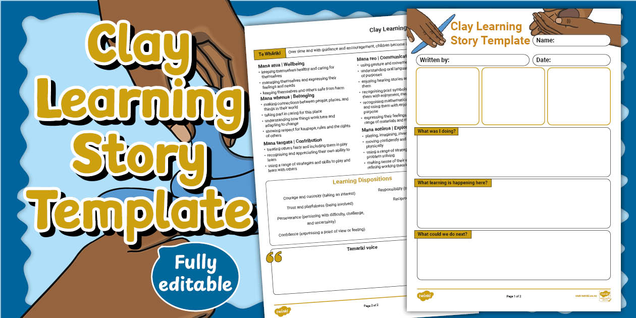 Clay Learning Story Template (Editable)