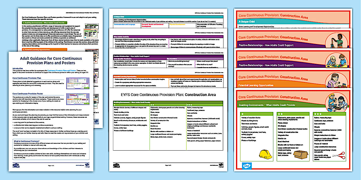EYFS Construction Area Continuous Provision Planning Pack
