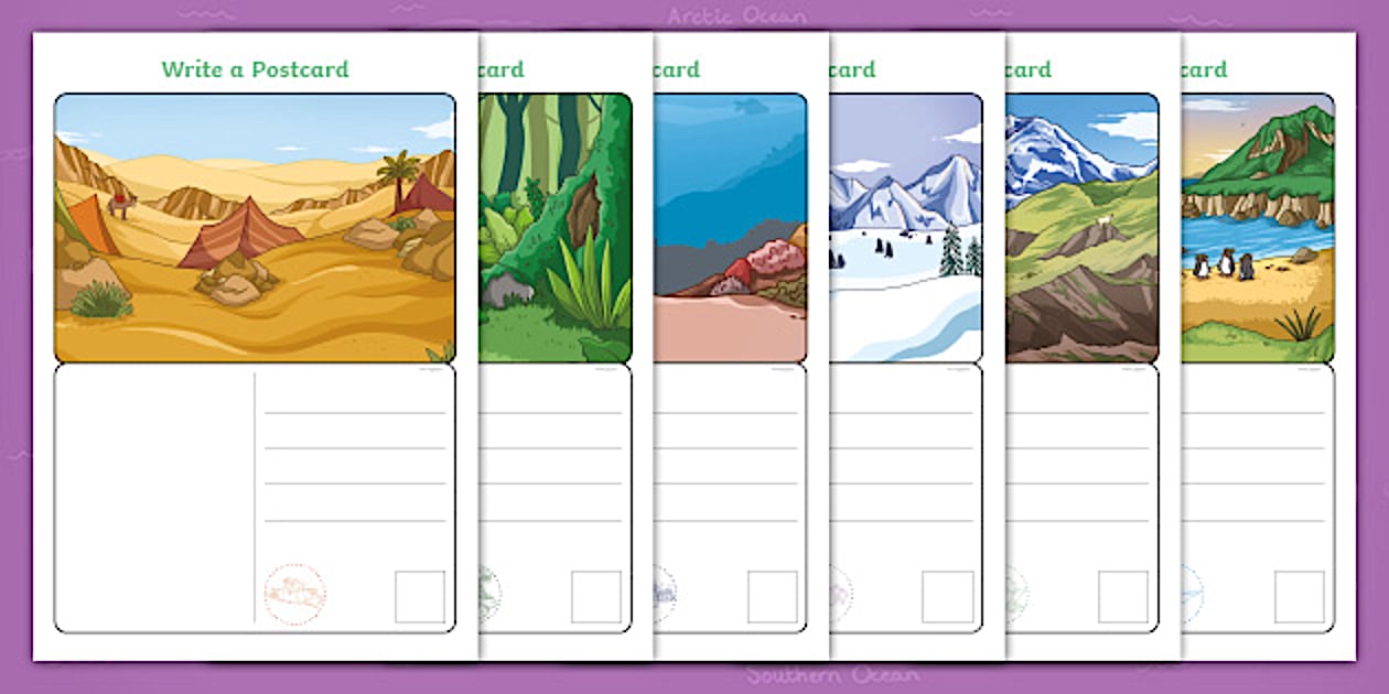 Around the World with Max and Lemon Postcard Writing Templates