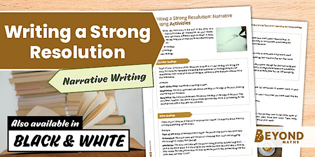 Narrative Writing Resolutions Activity Sheet