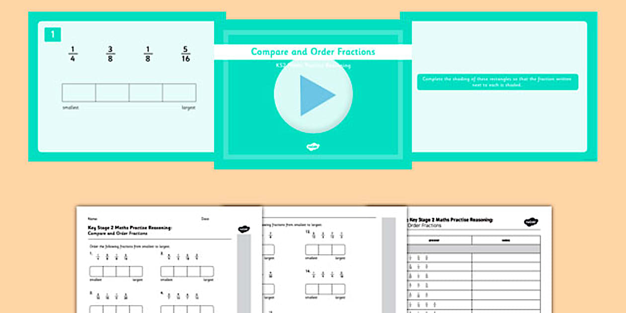 KS2 Reasoning Test Practice Compare and Order Fractions Resource Pack