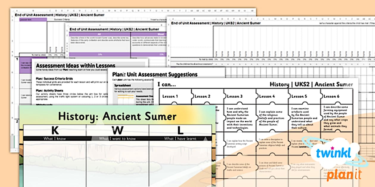 History: Ancient Sumer UKS2 Unit Assessment Pack - Twinkl