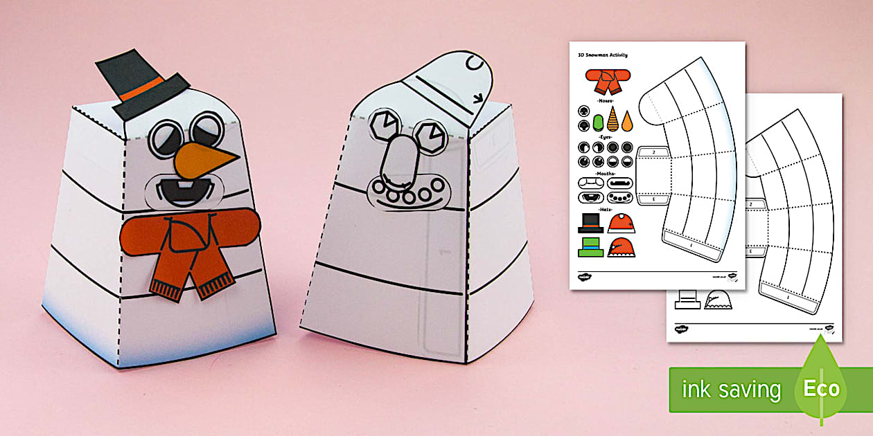 Build Your Own Paper Snowman | 3D Christmas Crafts - Twinkl