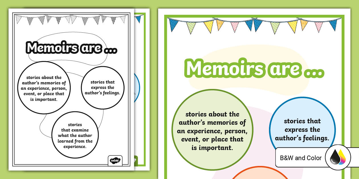 Memoir Poster for 6th-8th Grade