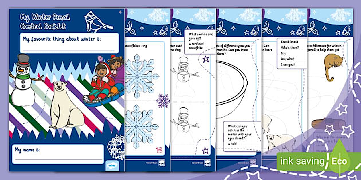 At Home Winter Pencil Control Activity Book (Ages 3 - 5)