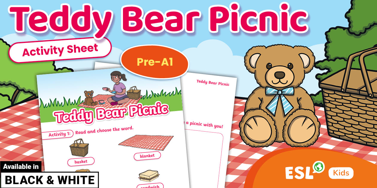 ESL Teddy Bear Picnic Activity Sheet [Kids, Pre-A1]