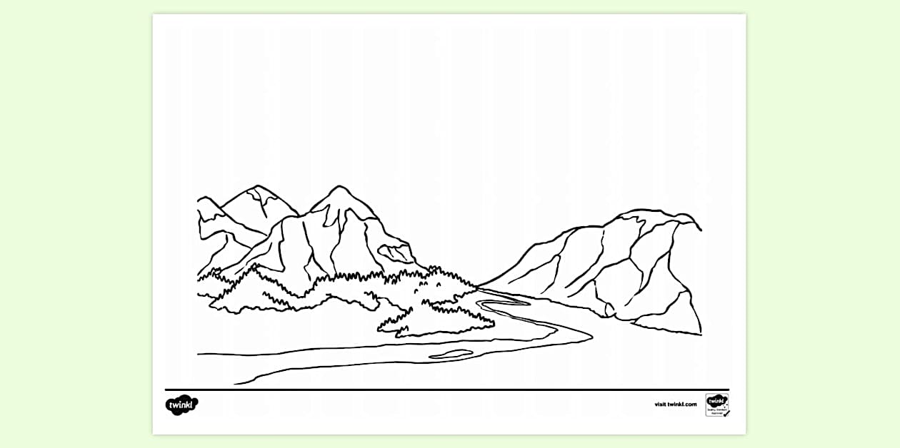 Mountain Colouring Page | Colouring Sheets (teacher made)