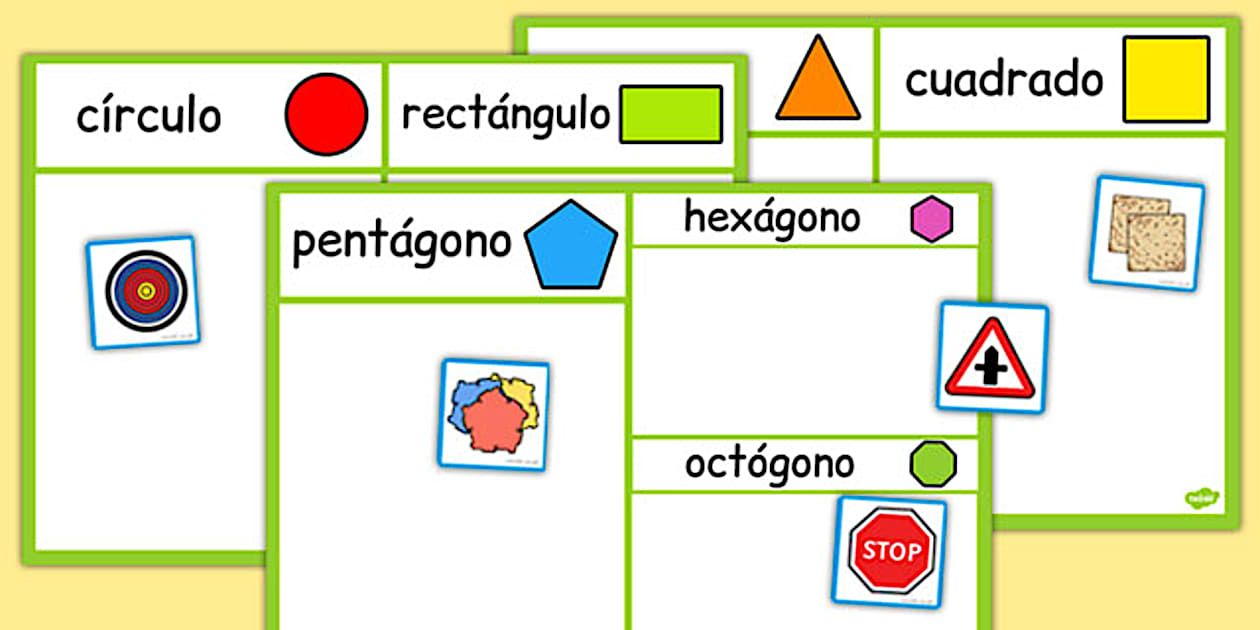 2D Shape Sorting Activity Spanish (teacher made) - Twinkl