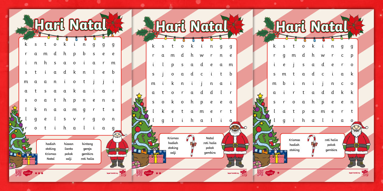 Teka Silang Kata - Kata kata Hari Raya Natal - Twinkl