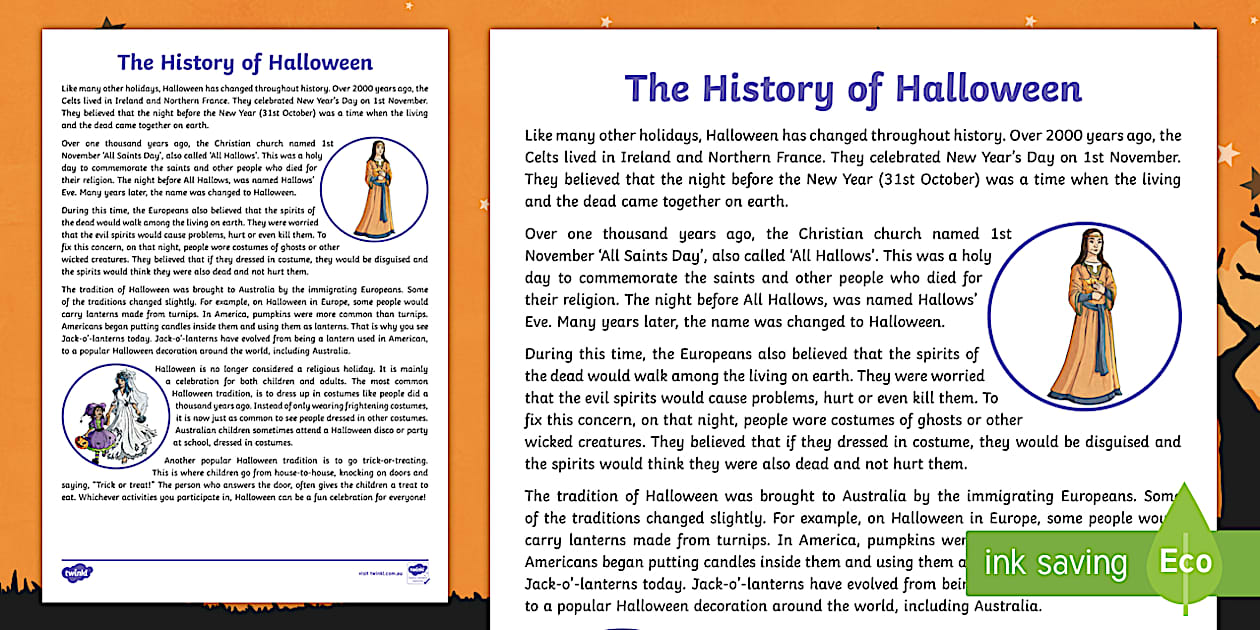 The History of Halloween Fact Sheet (l'enseignant a fait)