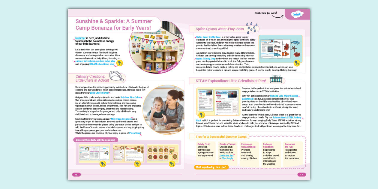 Sunshine & Sparkle: A Summer Camp Bonanza for Kindergarten!