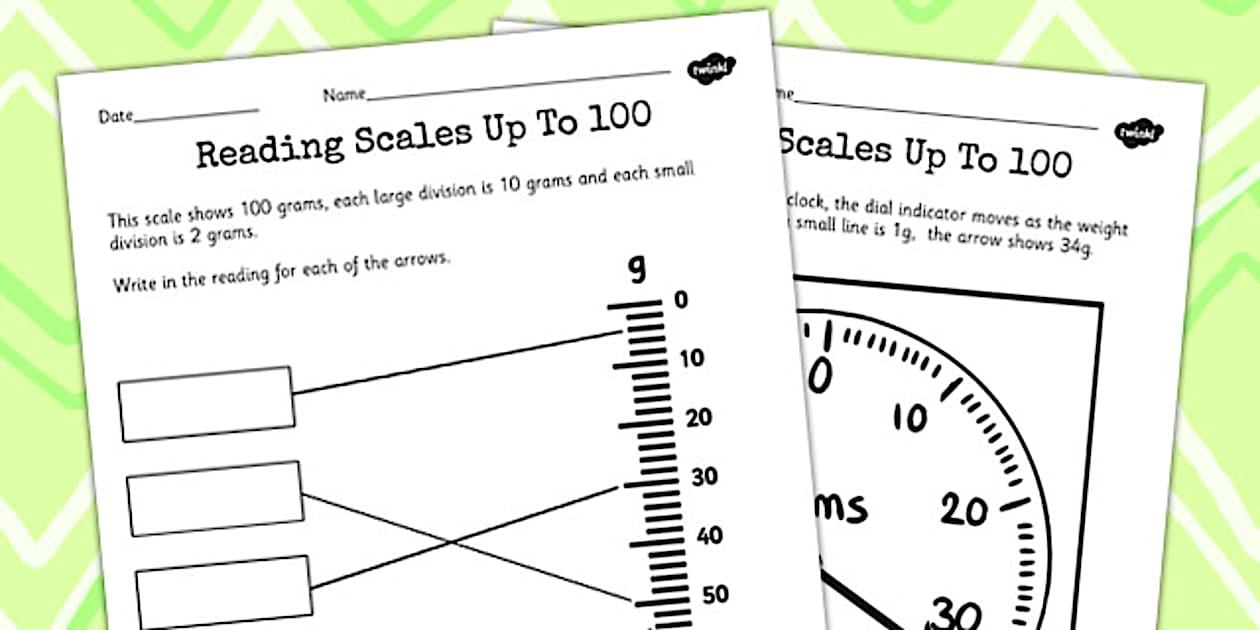 Reading a Scale Up To 100 (teacher made) - Twinkl