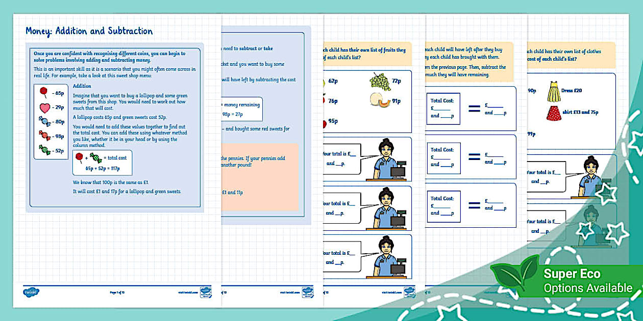 Money: Addition and Subtraction (Ages 7 - 8) (Teacher-Made)