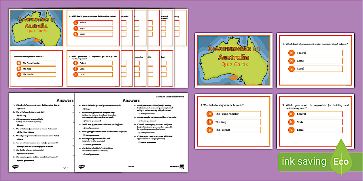 Three Levels of Government Game Quiz Cards | Twinkl - Twinkl