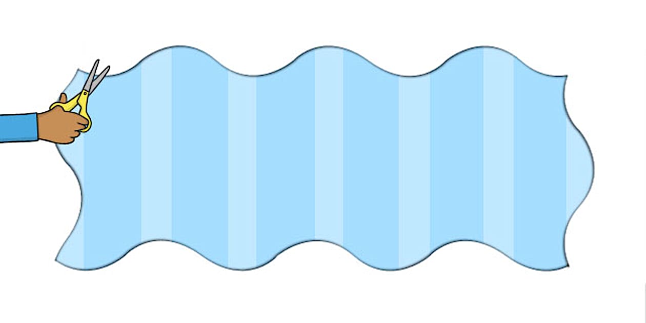 Wavy Display Border White (teacher made) - Twinkl