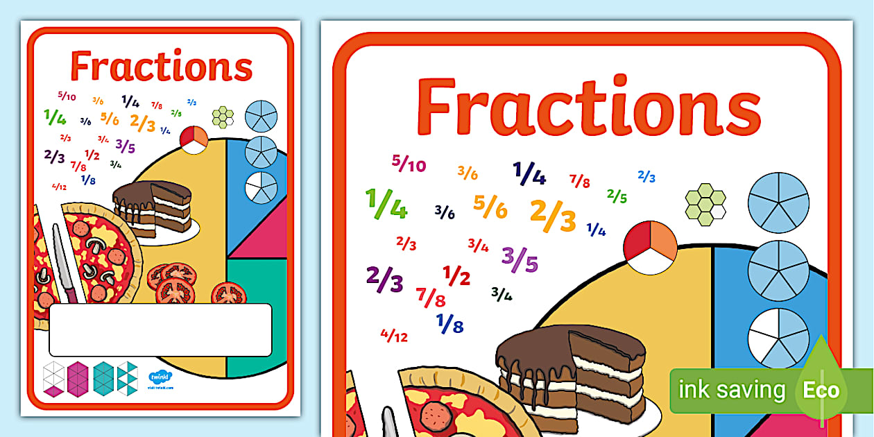 👉 Maths: Fractions Unit Book Cover (teacher made)