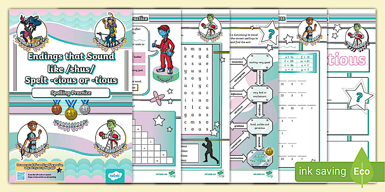 Endings /shus/ Spelt -cious or -tious KS2 Spelling Booklet