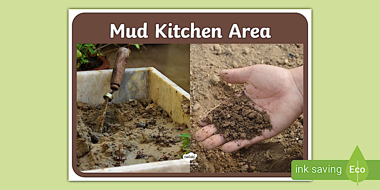 Mud Kitchen Area Photo Display Sign (Teacher-Made) - Twinkl