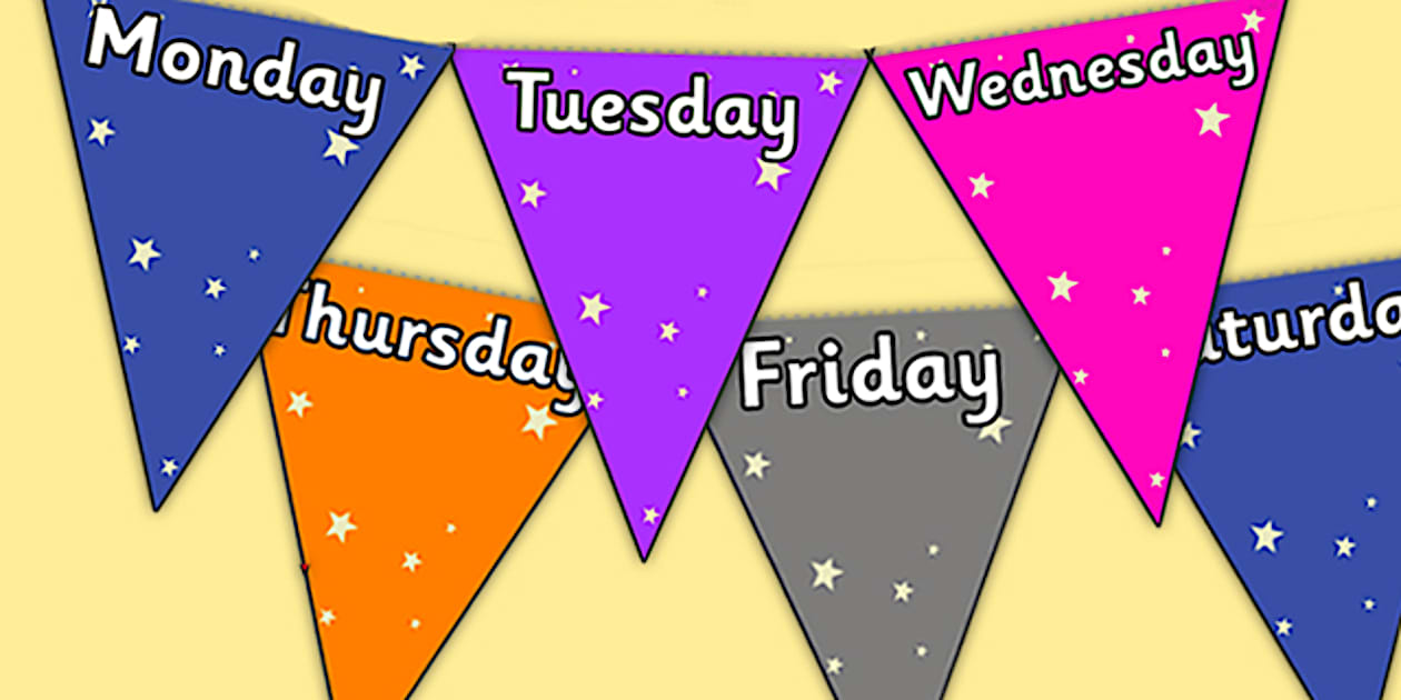 Precursive Star Themed Days of the Week Bunting - Twinkl
