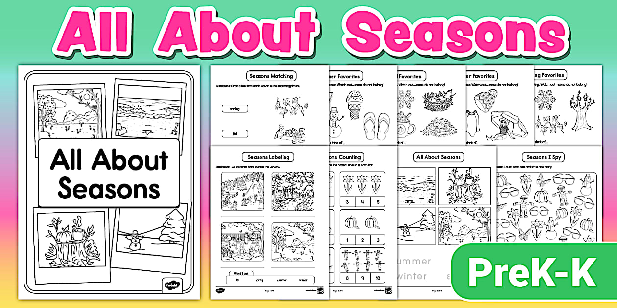 All About Seasons Activity Booklet for PreK-K (teacher made)