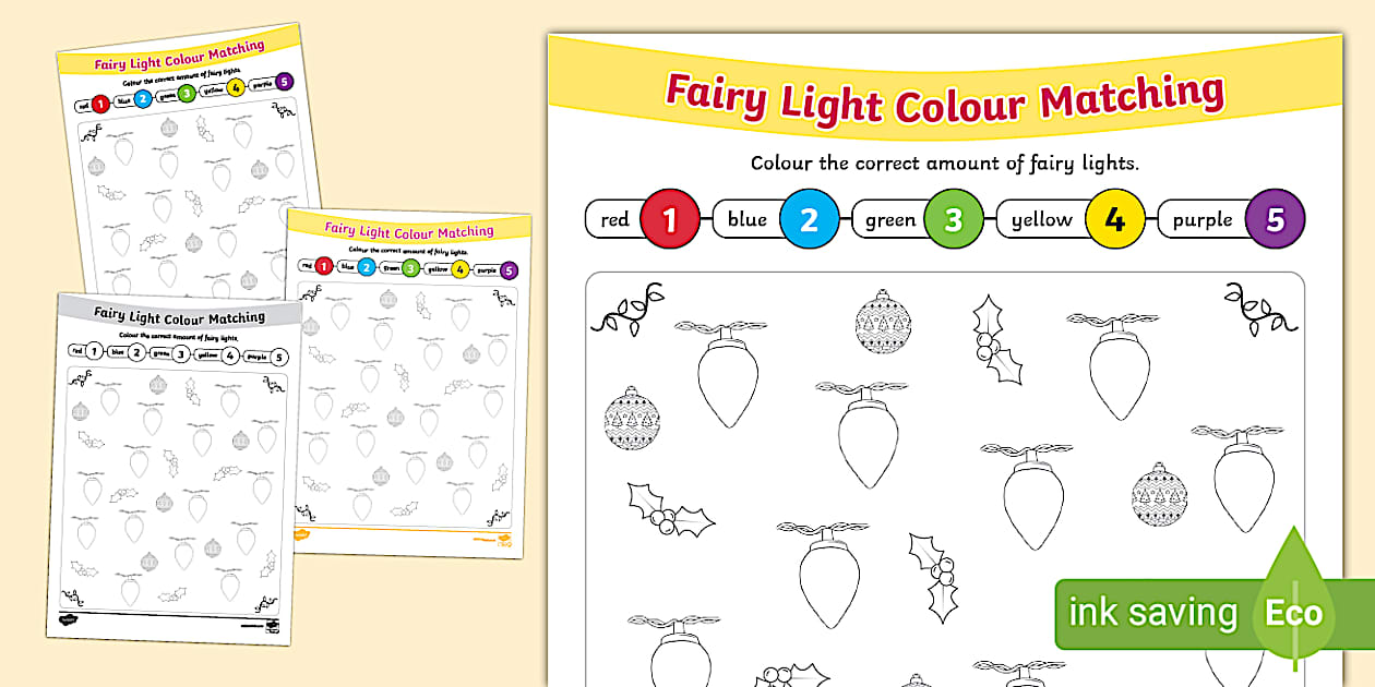 Fairy Light Colour Matching Activity (teacher made) - Twinkl