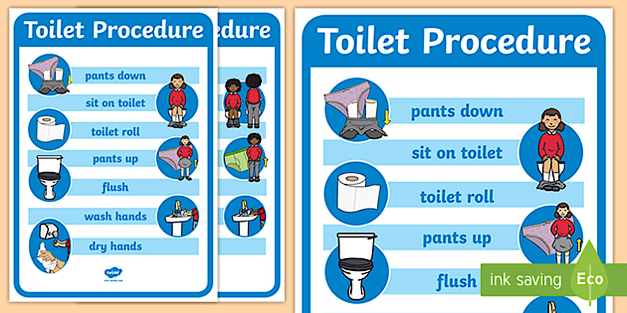Editable Toilet Procedure Poster - Twinkl