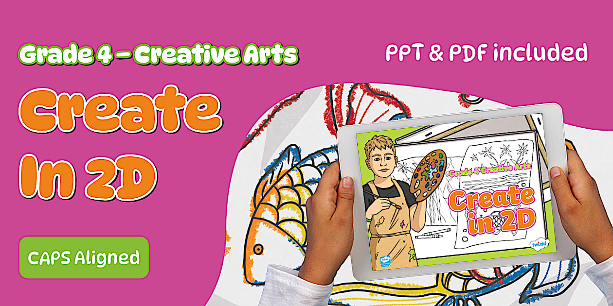Grade 4 – Creative Arts – Term 2 – Create In 2D – PowerPoint (CAPS Aligned)