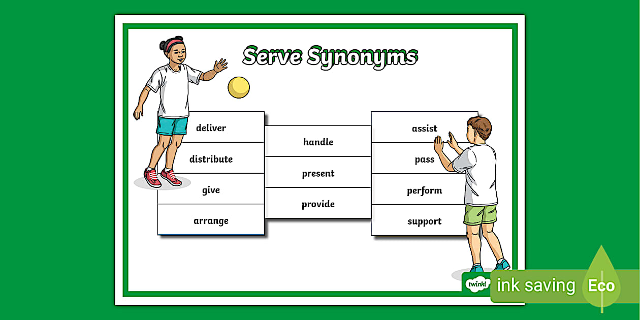 Serve Synonyms Word Mat (Teacher-Made) - Twinkl