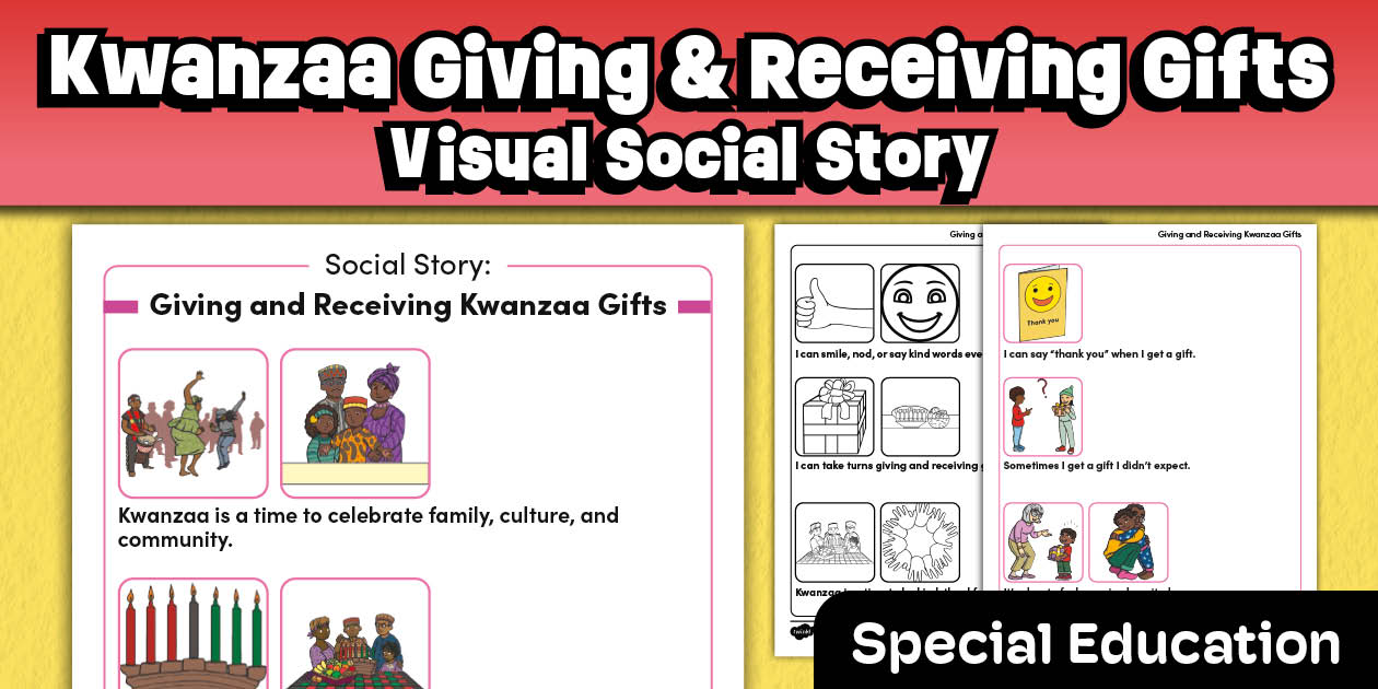 Giving and Receiving Kwanzaa Gifts Visual Social Story