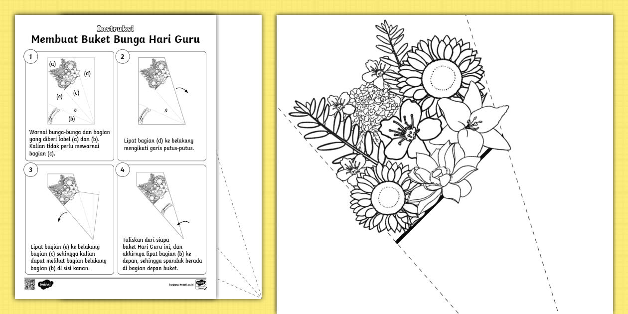 Kerajinan Tangan Membuat Buket Bunga Hari Guru - Twinkl
