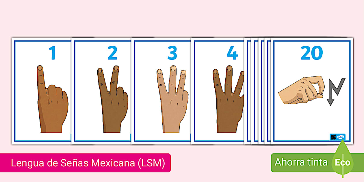 Carteles: Números del 0 al 20 LSM (teacher made) - Twinkl