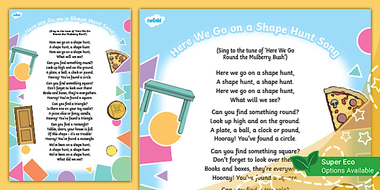 Here We Go on a Shape Hunt Song - 2D Shape-Themed Song