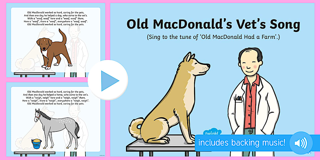 Old MacDonald's Vet's Song PowerPoint (teacher made)