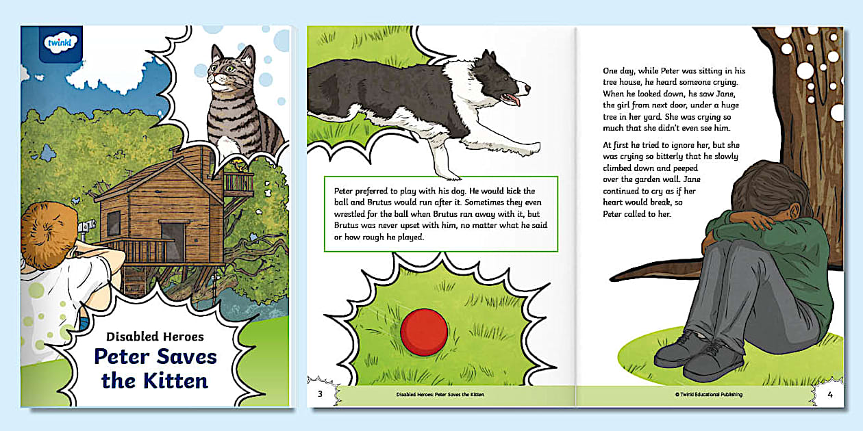Peter Saves the Kitten- Disabled heroes - Twinkl e-Book