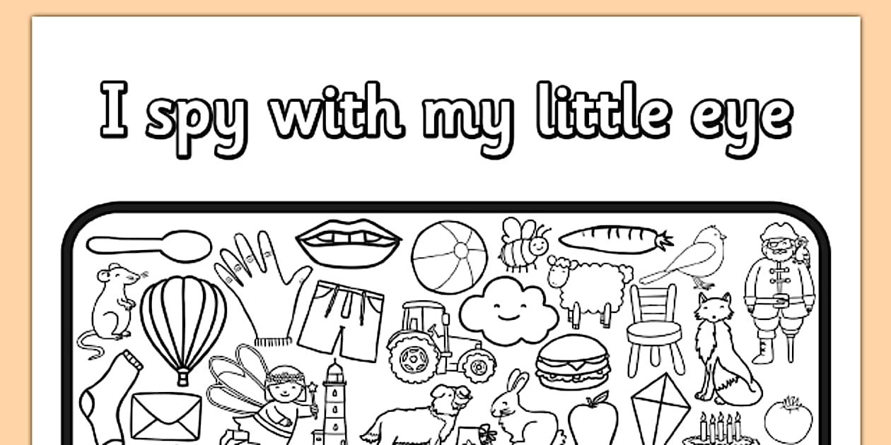 I Spy With My Little Eye Colouring Worksheet / Worksheet