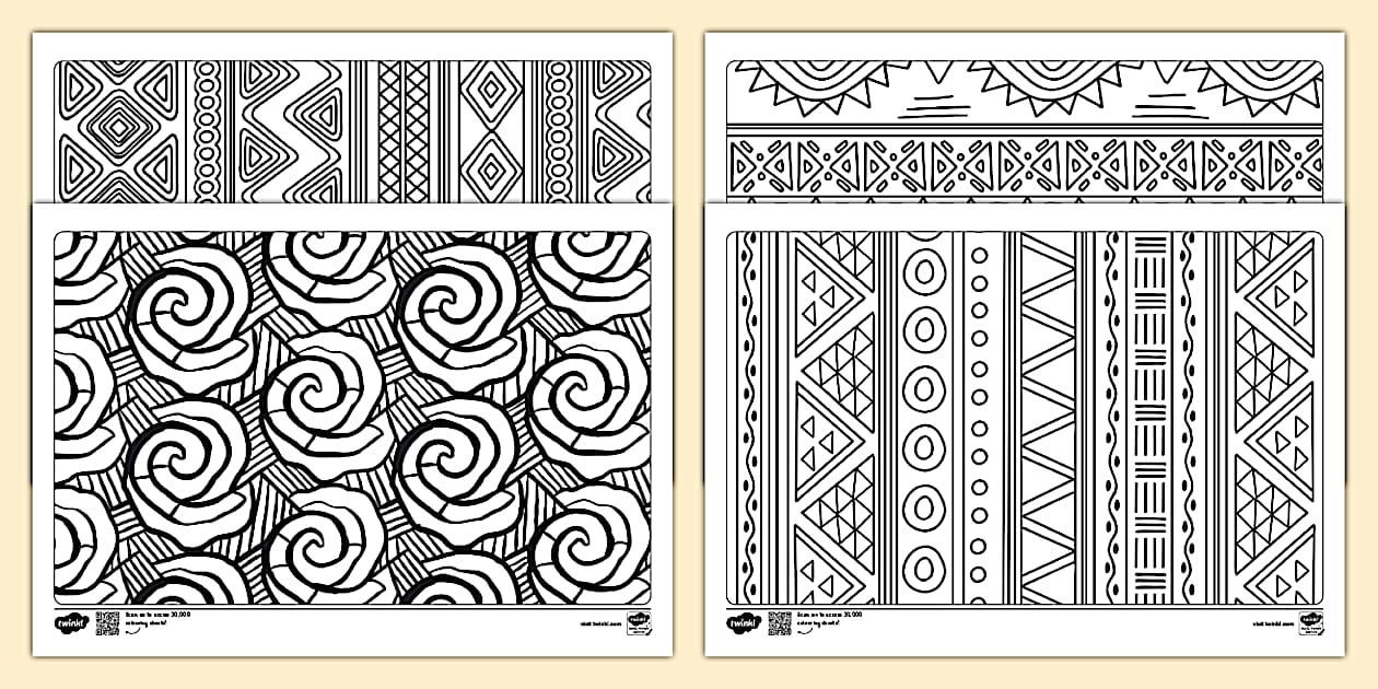 African Art Coloring Pages (Teacher-Made) - Twinkl