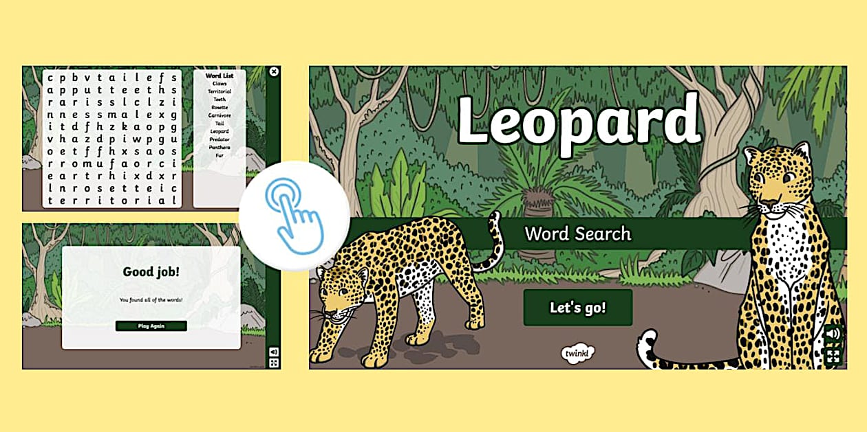 Free Online Leopard Word Search for Kids: Click and Play!