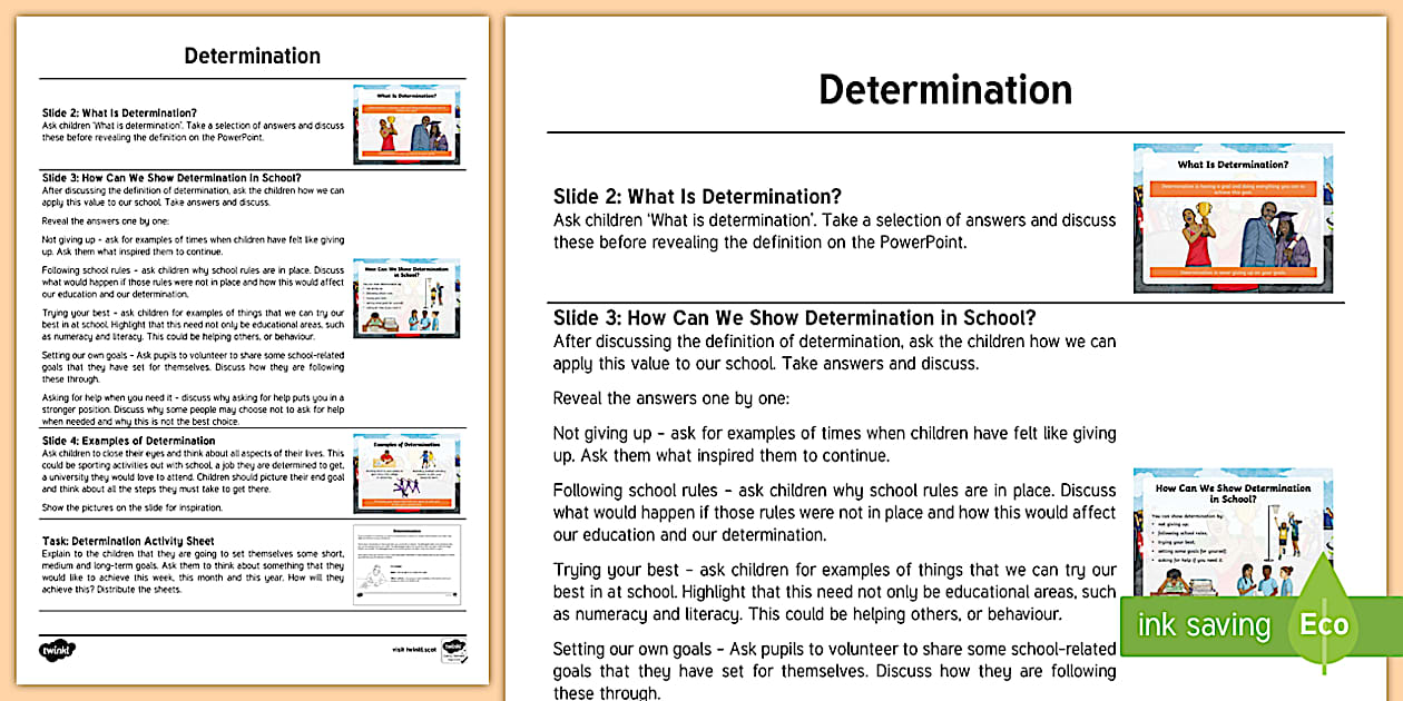 Second Level Determination Assembly Script (Teacher-Made)