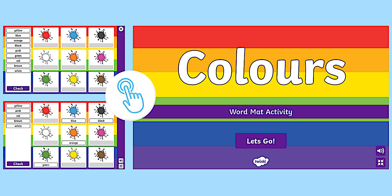 Colours Interactive Word Mat (teacher made) - Twinkl