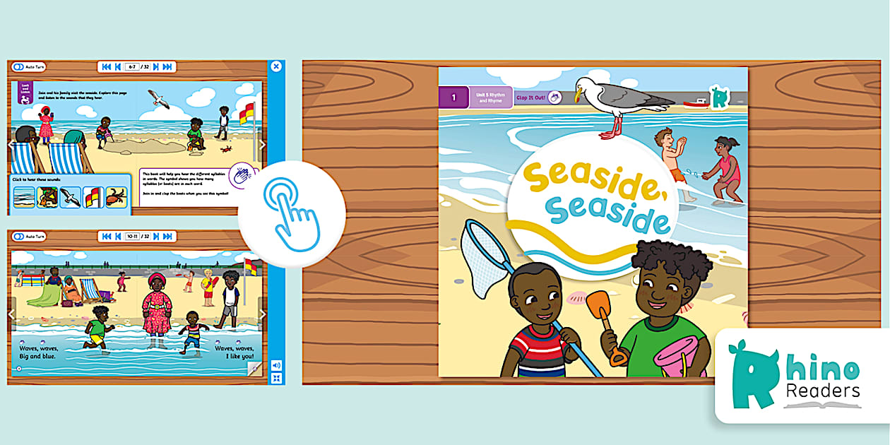 Level 1 Reading Scheme Book: Seaside, Seaside - Twinkl