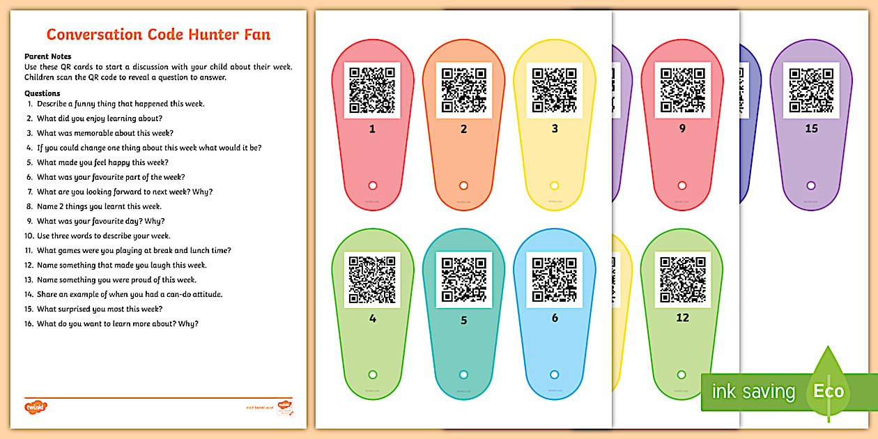 Black and White Conversation Code Hunter (teacher made)