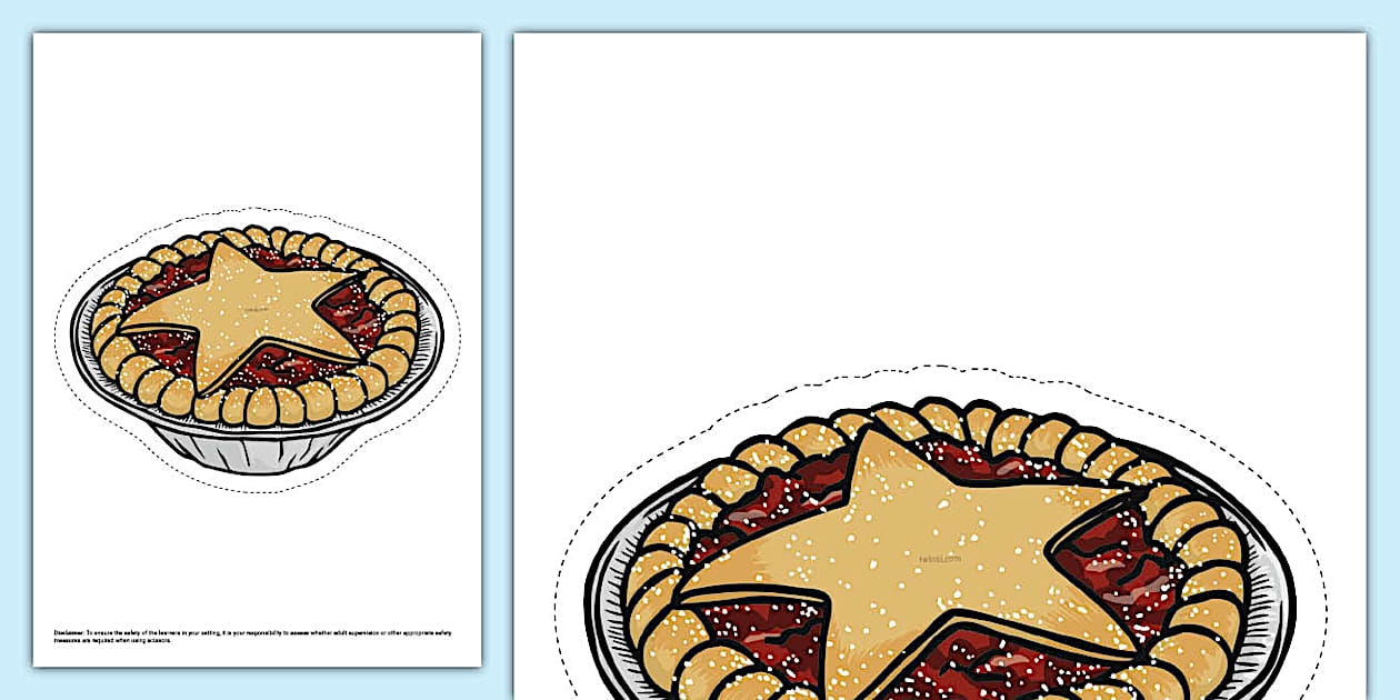 Large Mince Pie Display Cut-Out (teacher made) - Twinkl