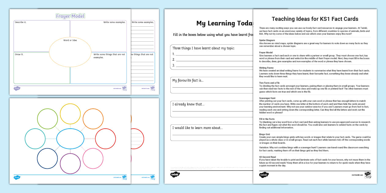 Learning Resources Pack for KS1 Fact Cards (teacher made)